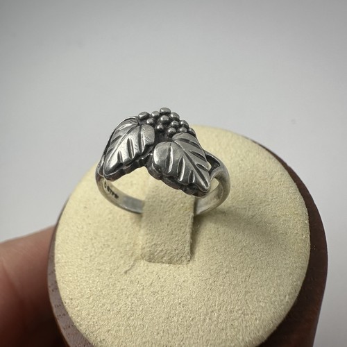 Vintage Sterling Silver 925 Grapes Leaves Ring Size 4.5 BA54 | eBay