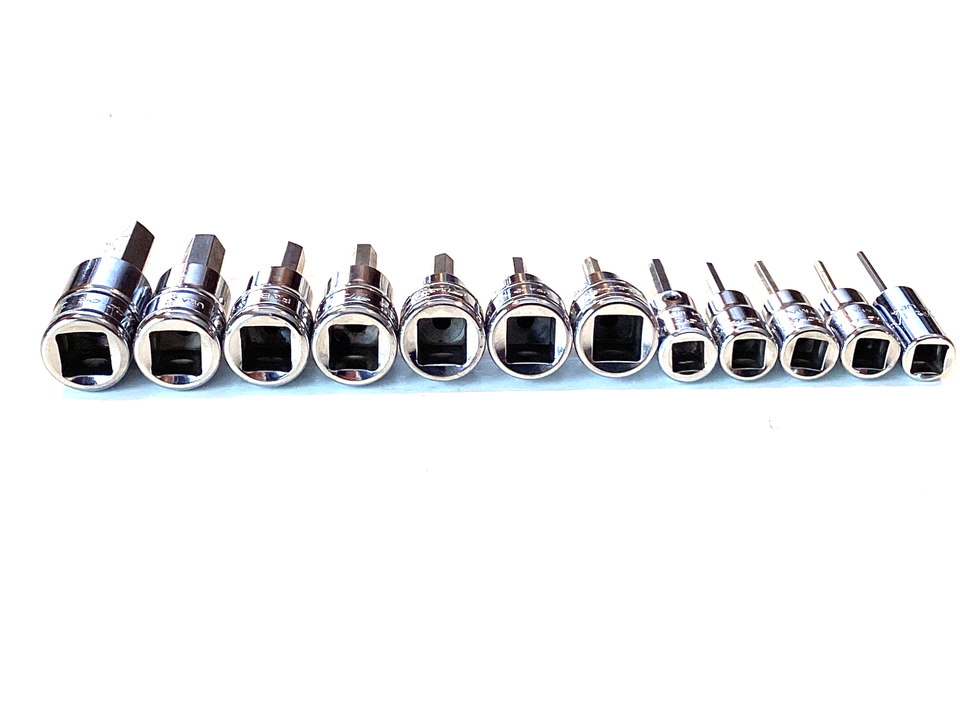 Snap On 12 Piece Combination Drive SAE Hex Driver Bit Socket Set ...