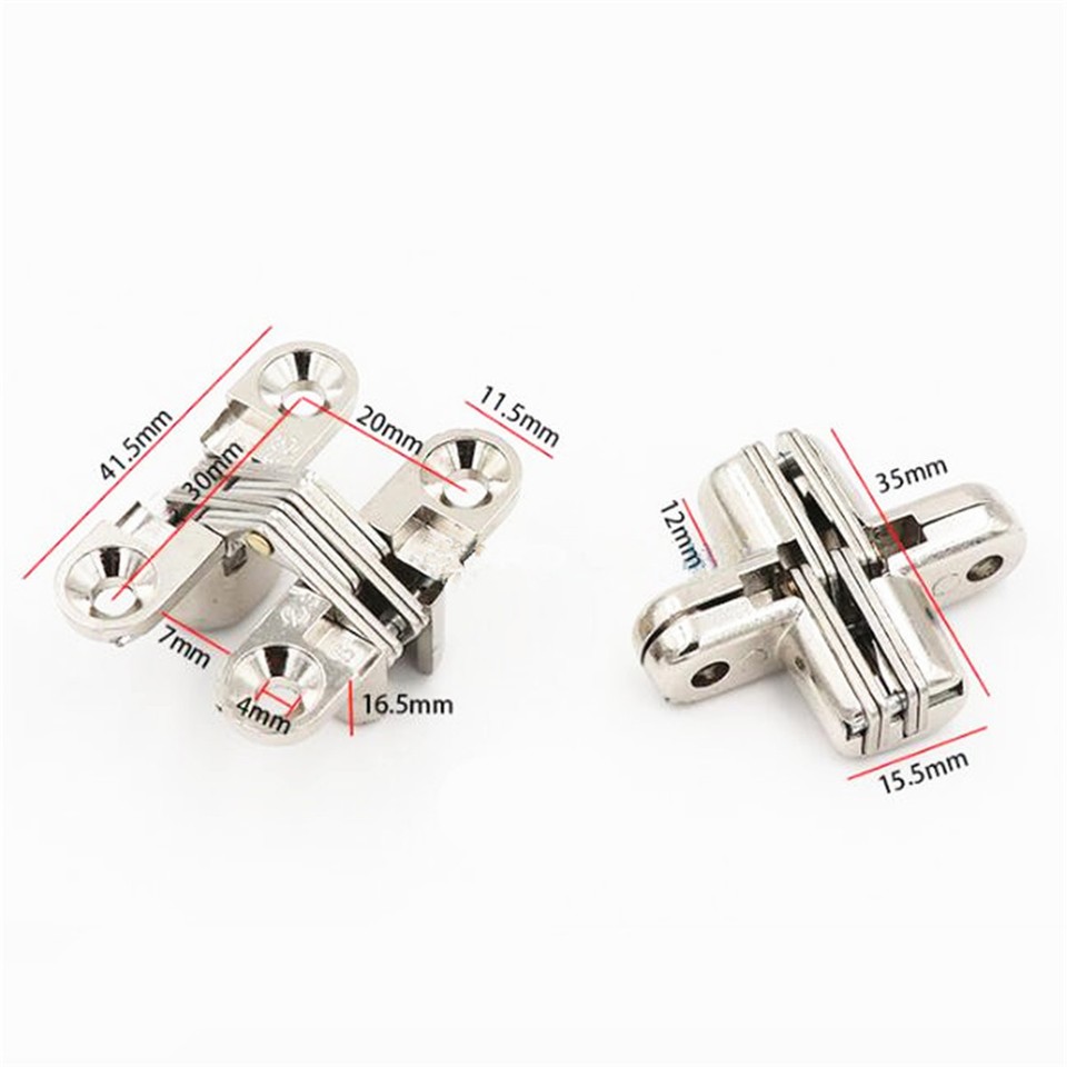 2pcs Invisible Cross Hinge Hidden Concealed Cabinet Cupboard Door ...