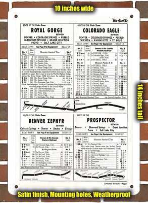 Metal Sign - 1959 Rio Grande California Zephyr Named Trains - 10x14 ...