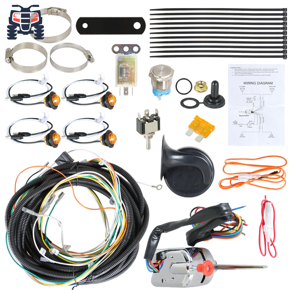 LED Turn Signal Light Kit w/Horn Column Turn Switch For Kawasaki Teryx ...