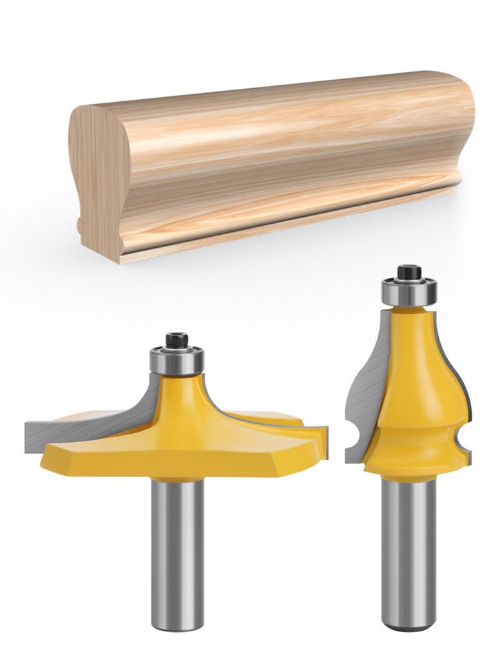 1/2" 12mm Shank Handrail Molding Router Bits Set Edge Thumbnail ...
