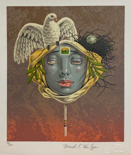 Mark E.Van Epps - U.S.A. " Mask of the World Peac" 42/750 L/E - size 8 ...