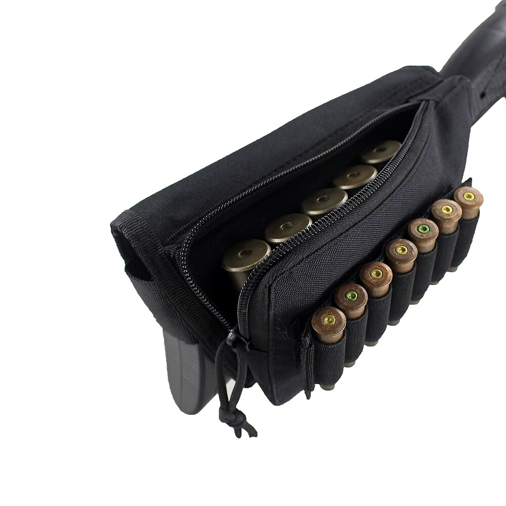 Tactical Portable Buttstock Cheek Rest Ammo Pouch Shotgun Rifle Stock ...
