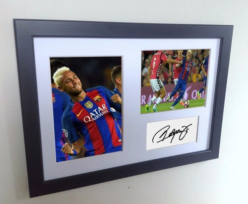 Signed Neymar Jr Barcelona Photo Photograph Picture Frame Autographed ...
