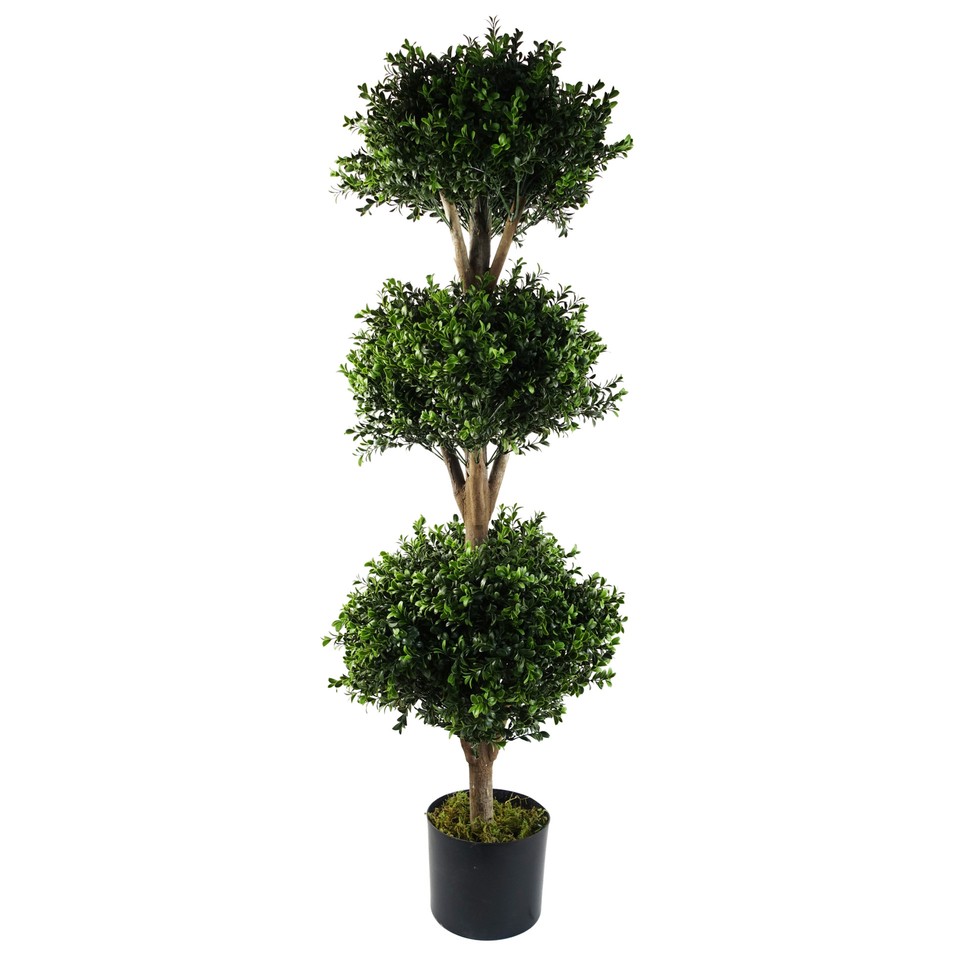 Realistic LARGE Artificial Topiary Ball Plants, Cone Bay Boxwood Spiral ...