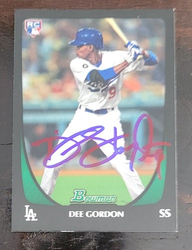 DEE GORDON Signed 2011 Bowman Rookie #40 Los Angeles Dodgers Card ...