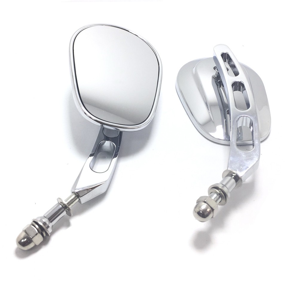 BIG Chrome Motorcycle Rear View Custom Mirrors For Harley Davidson And ...
