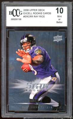 Ray Rice Rookie Card 2008 Upper Deck Excell Rookie Cards #ERCRR BGS ...