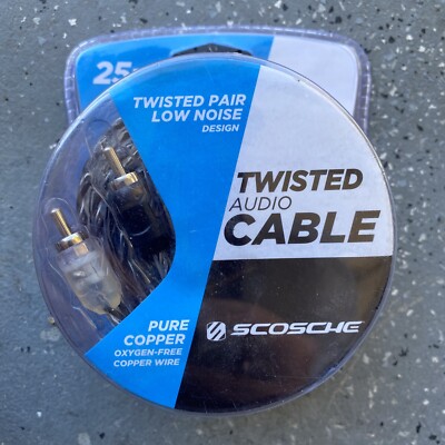 25ft SCOSCHE TWISTED AUDIO CABLE PURE COPPER OXYGEN-FREE Low Noise ...