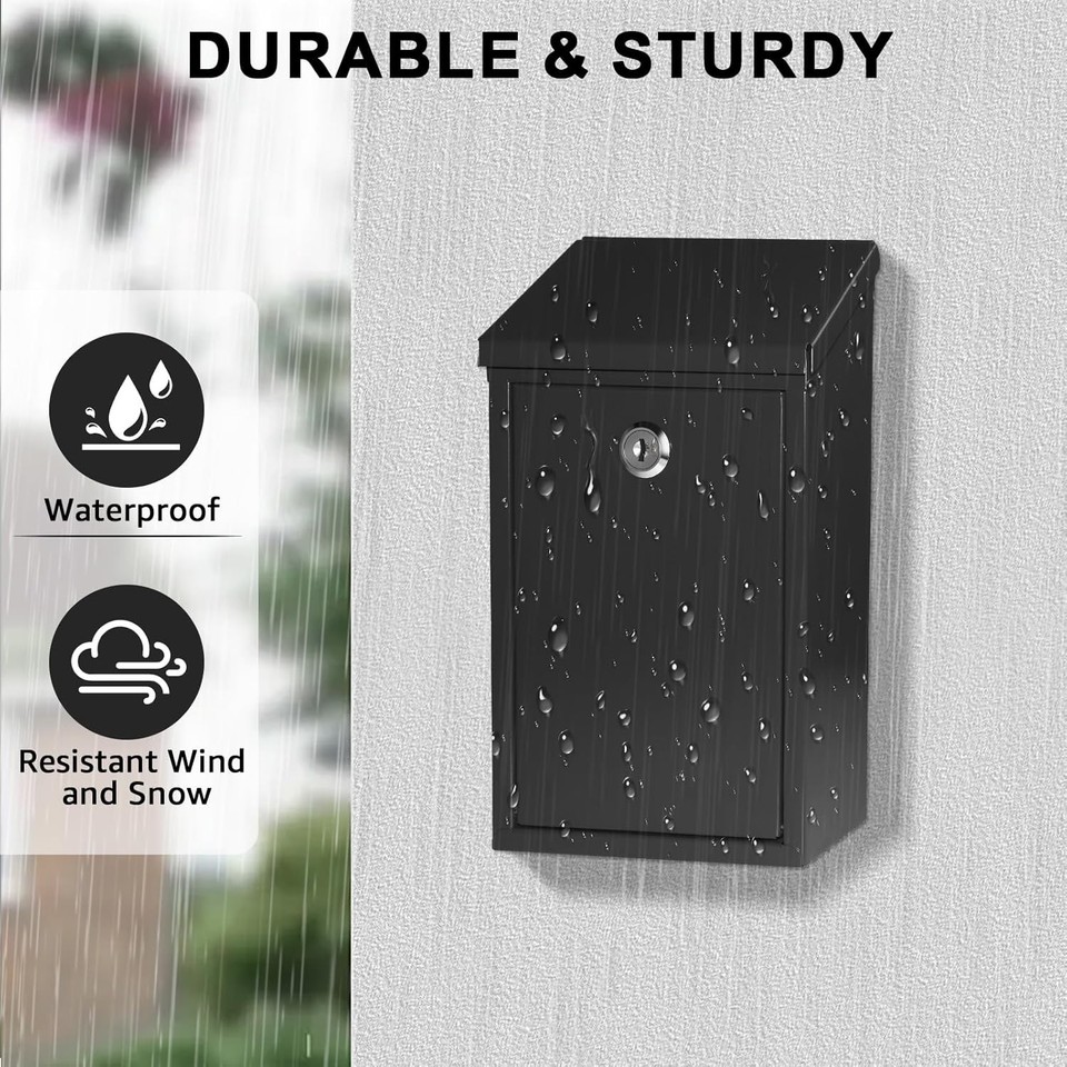 Metal Suggestion Box Donation Box with Slot Drop Box with Lock and Key ...