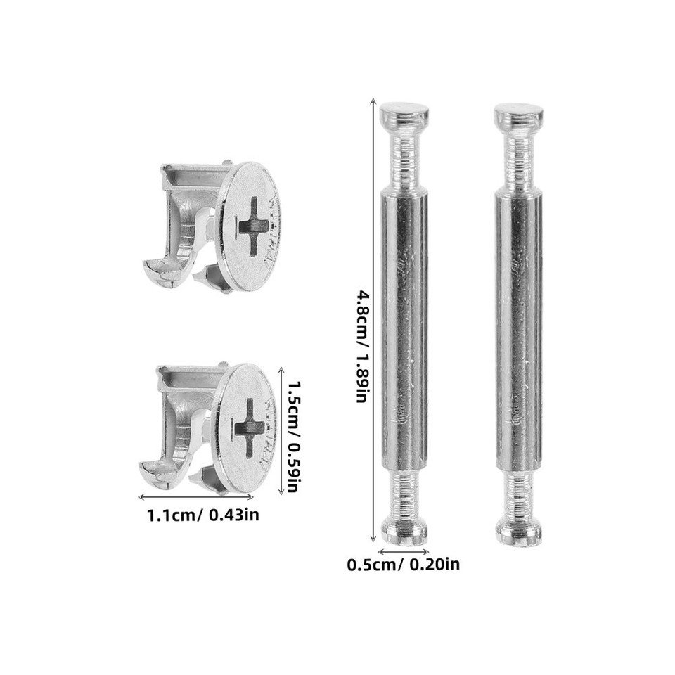 10 Sets Furniture Panel Fittings Cam Lock Connectors Double Bolts ...