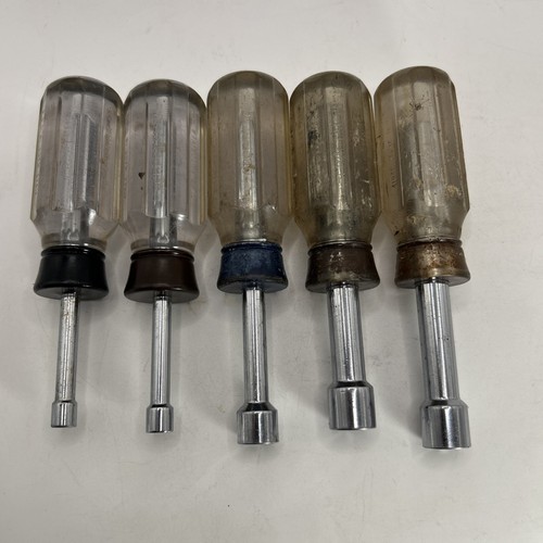 Vintage CRAFTSMAN 5 pc. SAE STUBBY NUT DRIVER SET USA 2x 7/16, 3/8, 7/ ...