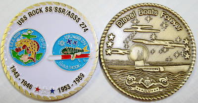 USS Rock SS SSR AGSS 274 Submarine Coin DBF USN Sub | eBay
