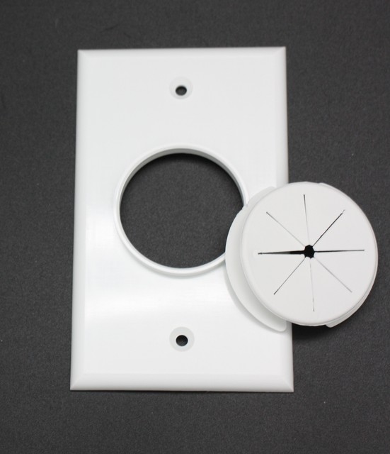 MIDLITE 1gwh-gr1 Single-gang Wireport Wall Plate With Grommet White for ...