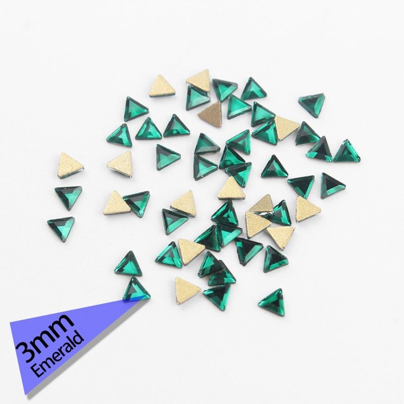 Small Triangle Bead Clear Nail Art Rhinestone 30/100Pcs Crystal Stone ...