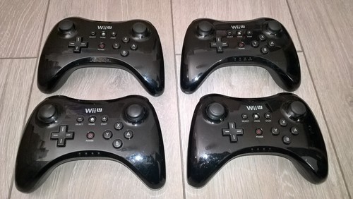 OFFICIAL NINTENDO WII U BLACK PRO CONTROLLER WIRELESS GAMEPAD WUP-005 ...