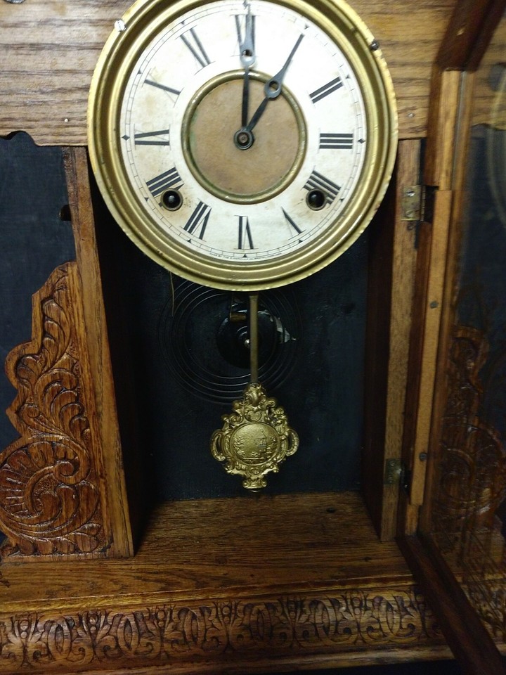Antique Ingraham Parlor Kitchen Mantle Clock With Chime Works | eBay