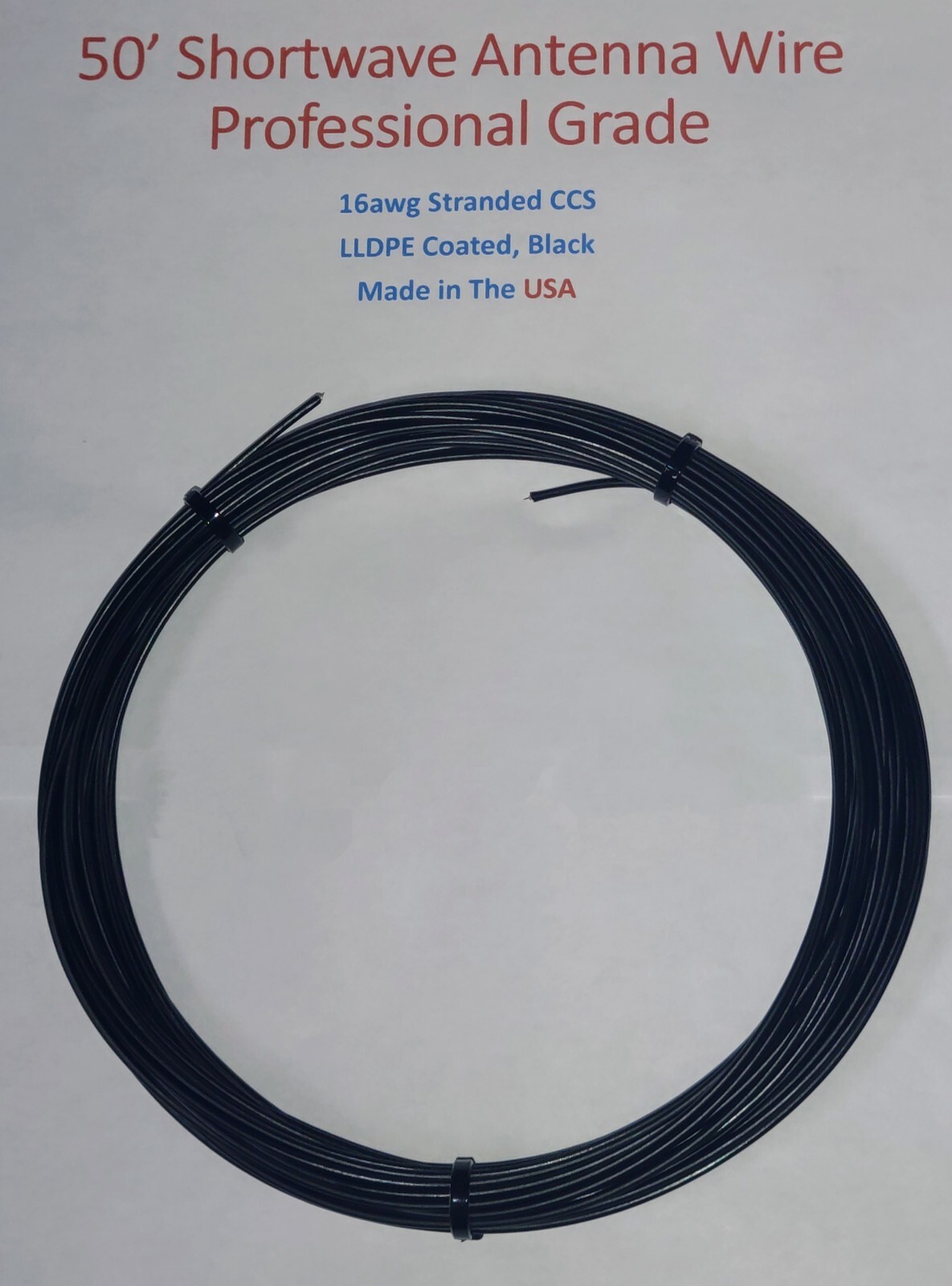 Shortwave Antenna Wire 50' Professional Grade LLDPE Coated Black USA | eBay