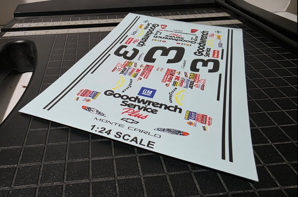 2001 #3 - 1:24 Scale Tribute Car Design - Dale #3 Decals - Daytona ...