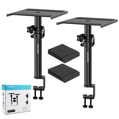 Set of 2 Studio Monitor Stands Desk Clamp Desktop Speaker Stands with ...