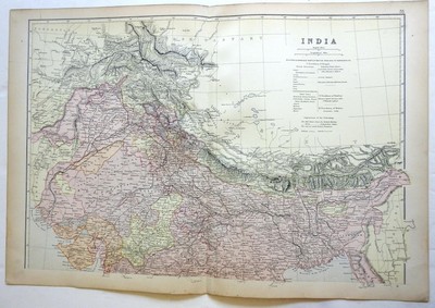 Northern India British Raj Dehli Calcutta Agra Rajputana 1882 Blackie ...