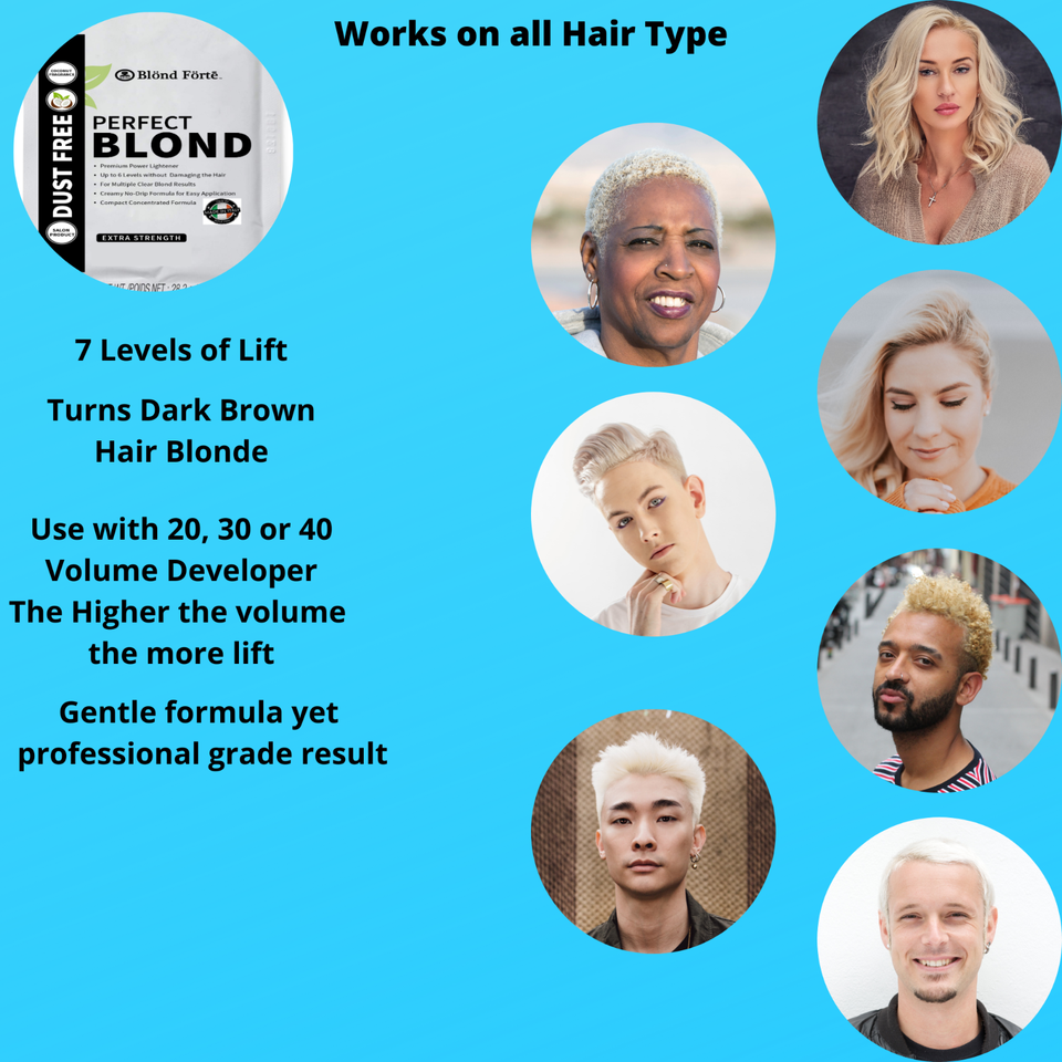 Professional Hair Bleach Lightener Kit for all Hair - 20/30/40 Volume ...