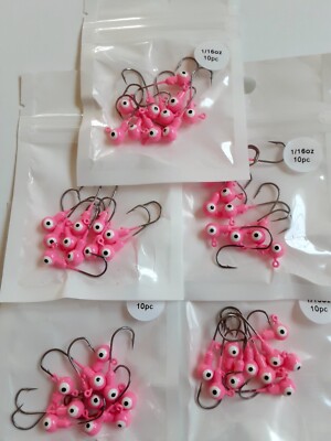 50pcs 1/16 oz Lead Jig Heads Fishing hooks Crappie lure ball head bass ...