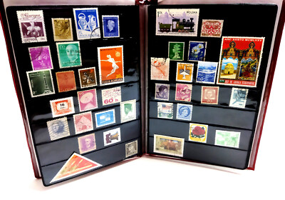 Premier Stamp Album stock Book 8 pages + 100 PCS Different World Stamps ...