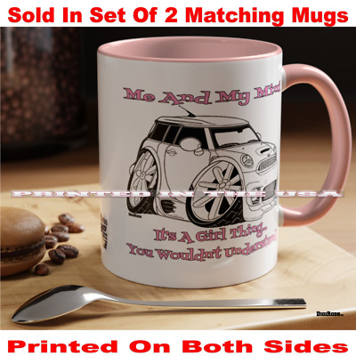 DigiRods Mini Cooper British Model Girl Thing Cartoon Car Coffee Cup 2 ...