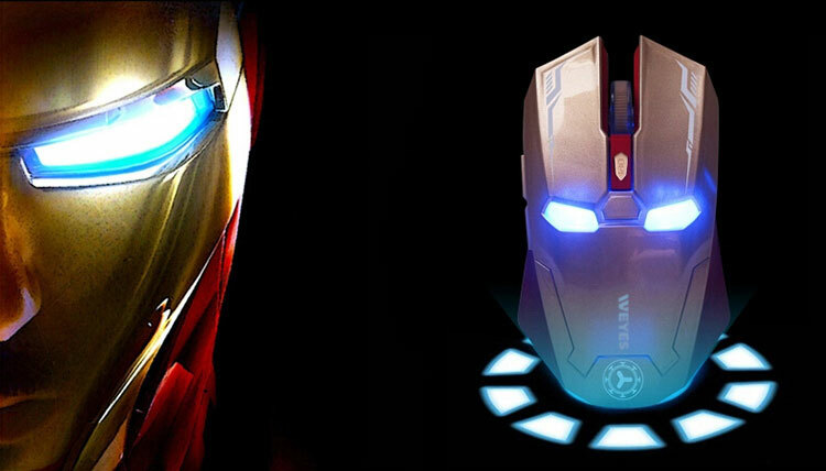Iron Man Mouse Wireless Mouse Gaming Mouse gamer computer mice（Golden ...