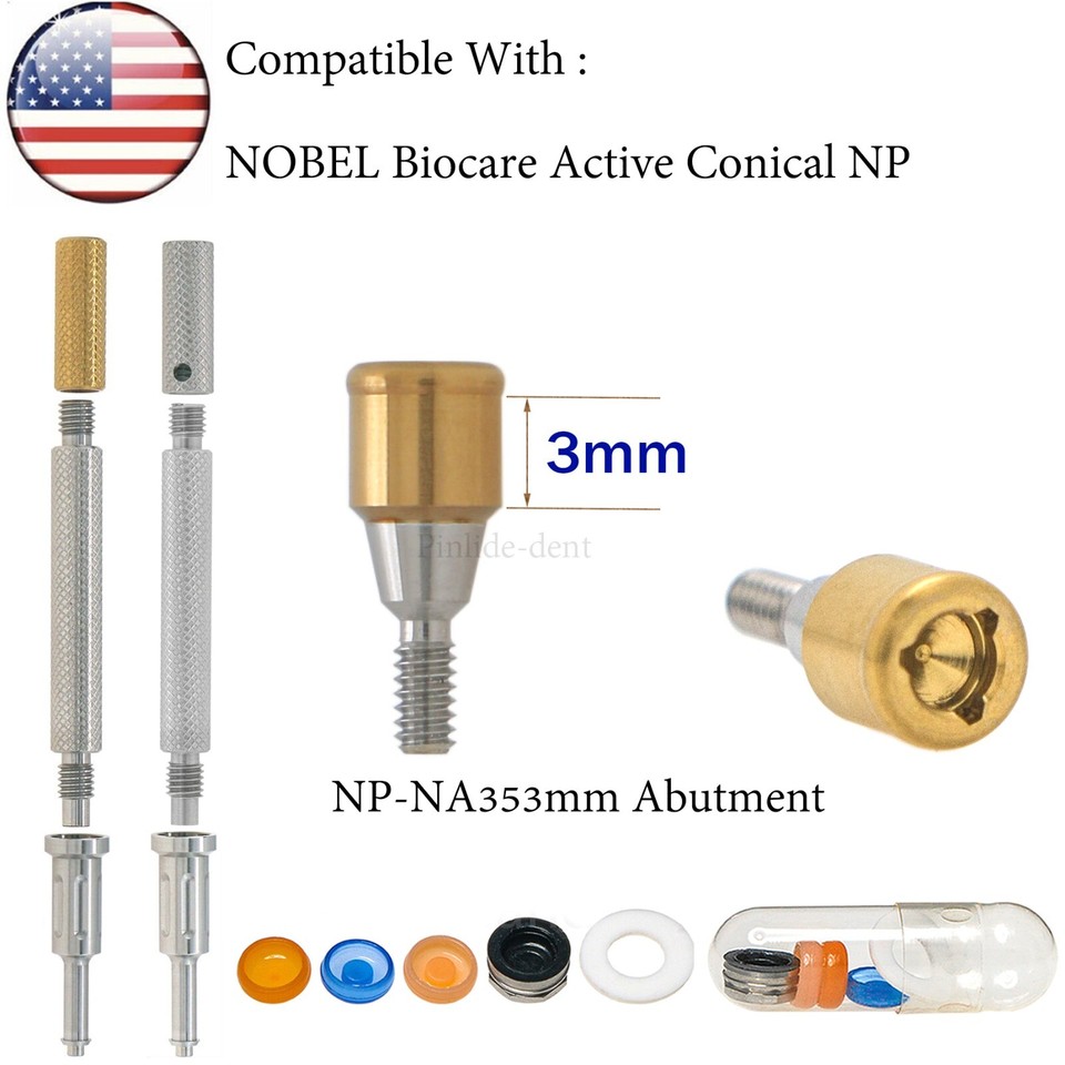 US Dental Locat0r Attachment Abutment Male Caps Kits Fit Nobel/Hiossen ...