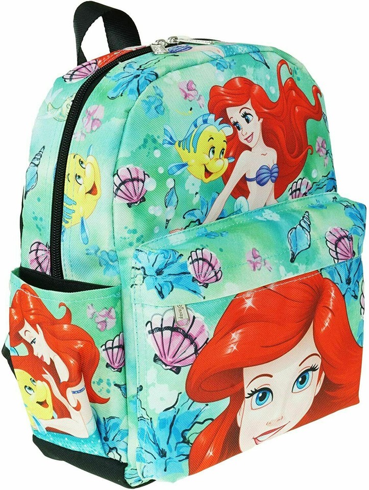 Disney The Little Mermaid Ariel & Flounder 12" Deluxe Print Daypack ...