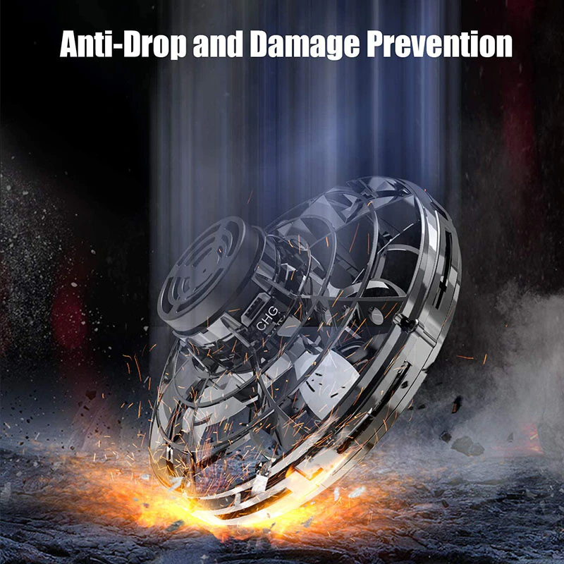 Flying Fidget Spinner Drone Ball UFO Stress Focus Hand Fun Toy LED Kids ...