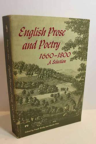 ENGLISH PROSE & POETRY: SIXTEEN SIXTY TO EIGHTEEN HUNDRED By Martin ...