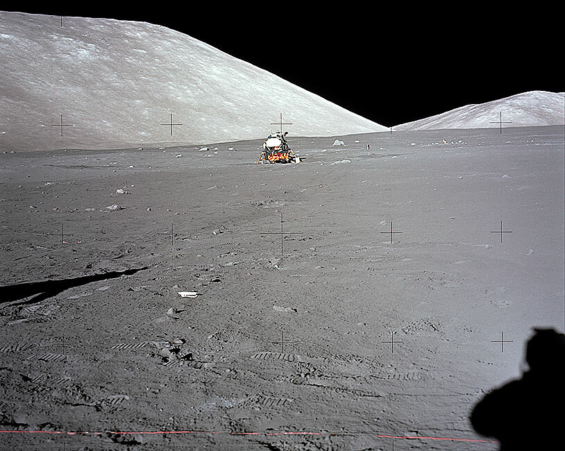 APOLLO 17 ASTRONAUT SHADOW & LM ON MOON 11x14 GLOSSY PHOTO PRINT | eBay