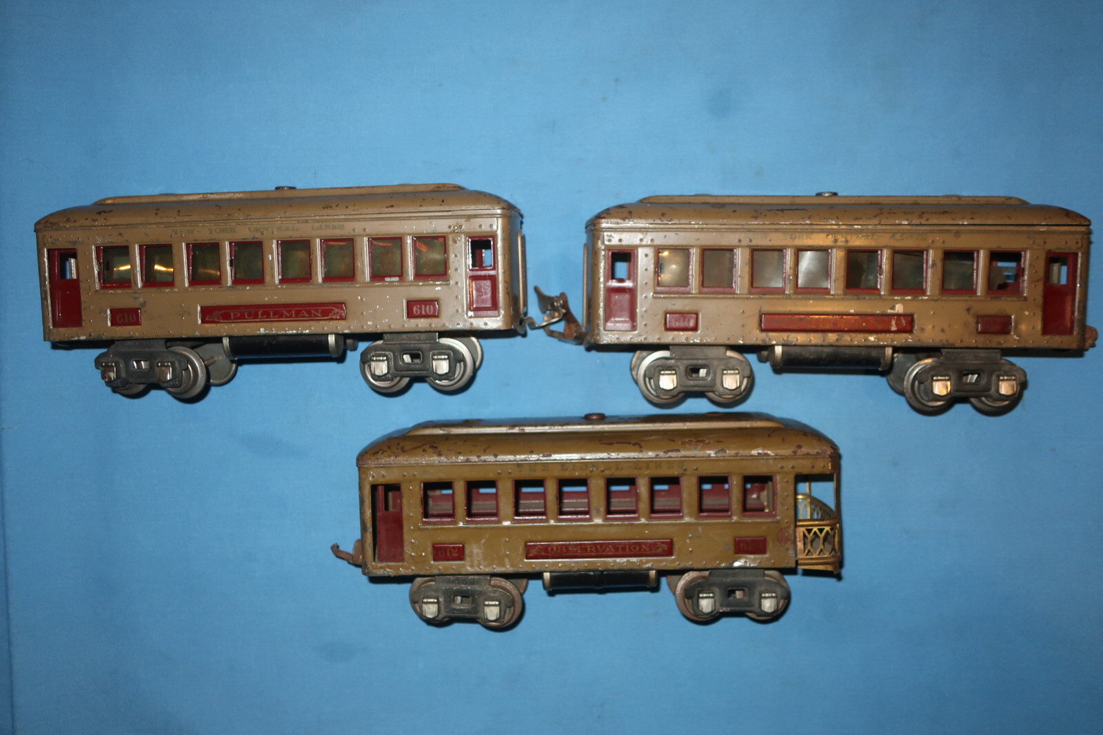 2 Lionel Pre-war O Gauge #610 Pullman Passenger Cars & 1 #612 ...