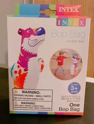 INTEX 3D Bop Bag Pink Tiger - Inflatable Blow Up Punching Bag Toy Gift ...