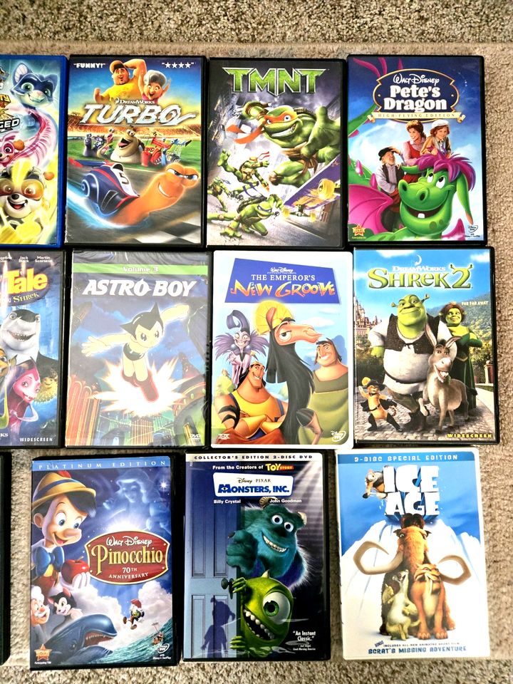 DVD Lot Of 14 Kids And Family Movies- Disney, Turtles, Nick, Dreamworks ...