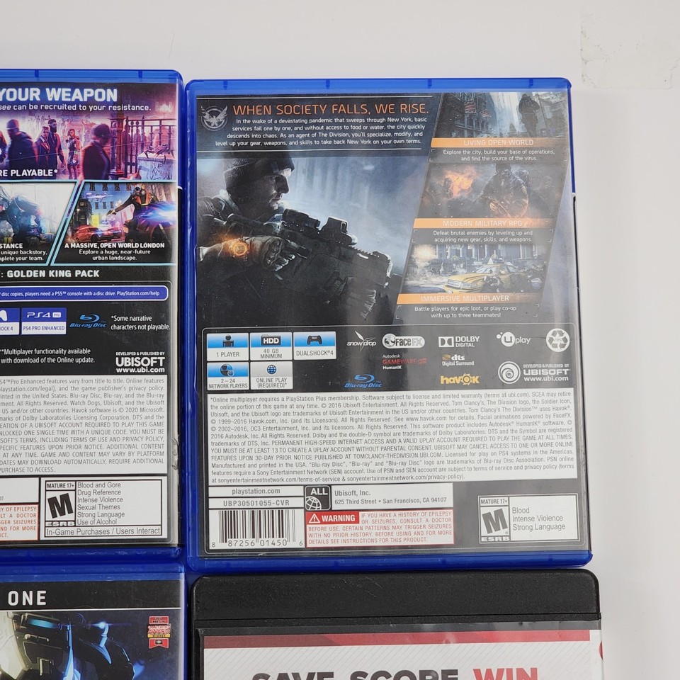 PS4 Game Lot of 6: Deus Ex Watch Dogs Legion Division Destiny 2 ...