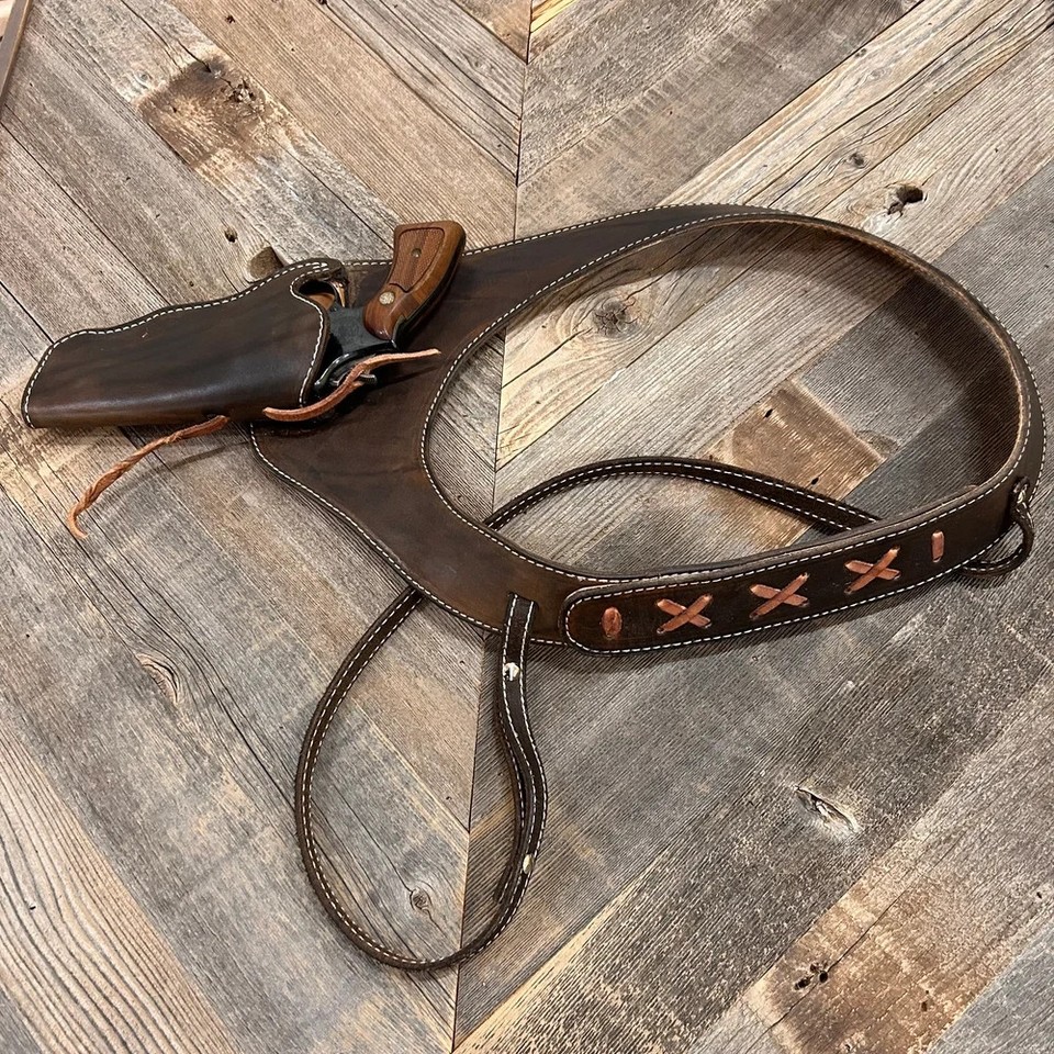 Leather Shoulder Sling holster Fits Colt SAA Ruger Vaquero Heritage ...