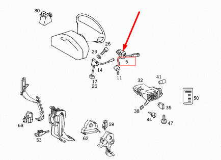 MB E-CLASS W210 TURN SIGNAL INDICATOR WIPER SWITCH STALK A2085450010 98 ...