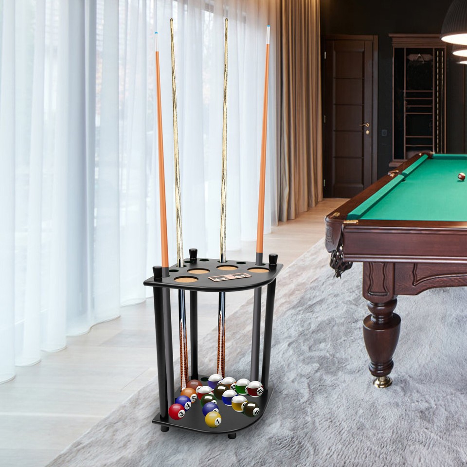 Pool Cue Holder Hold 8 Billiard Pool Sticks Ball Floor Stand Table ...