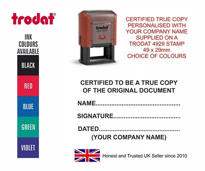 PERSONALISED CERTIFIED TRUE COPY SELF INKING STAMP, SOLICITORS ...