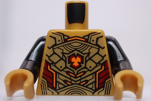 Lego Torso Armor with Gold and Dark Red Plates and Orange Highlights ...