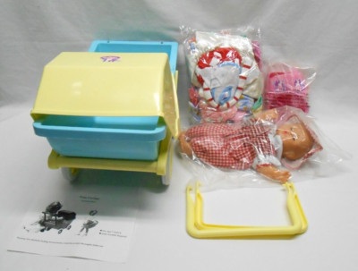 My Toys Pram Baby Doll Blue & Yellow Carriage Set with Accessories | eBay