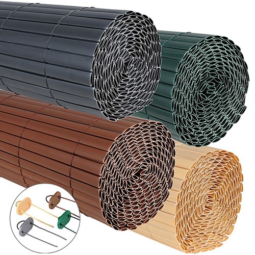 PVC Fence Screen Bamboo Slat Mat Border Panel Garden Patio Privacy ...