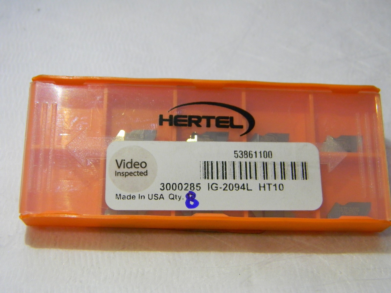 Hertel Carbide Double Grooving Inserts IG2094 Grade HT10 Qty 8 3000285 ...