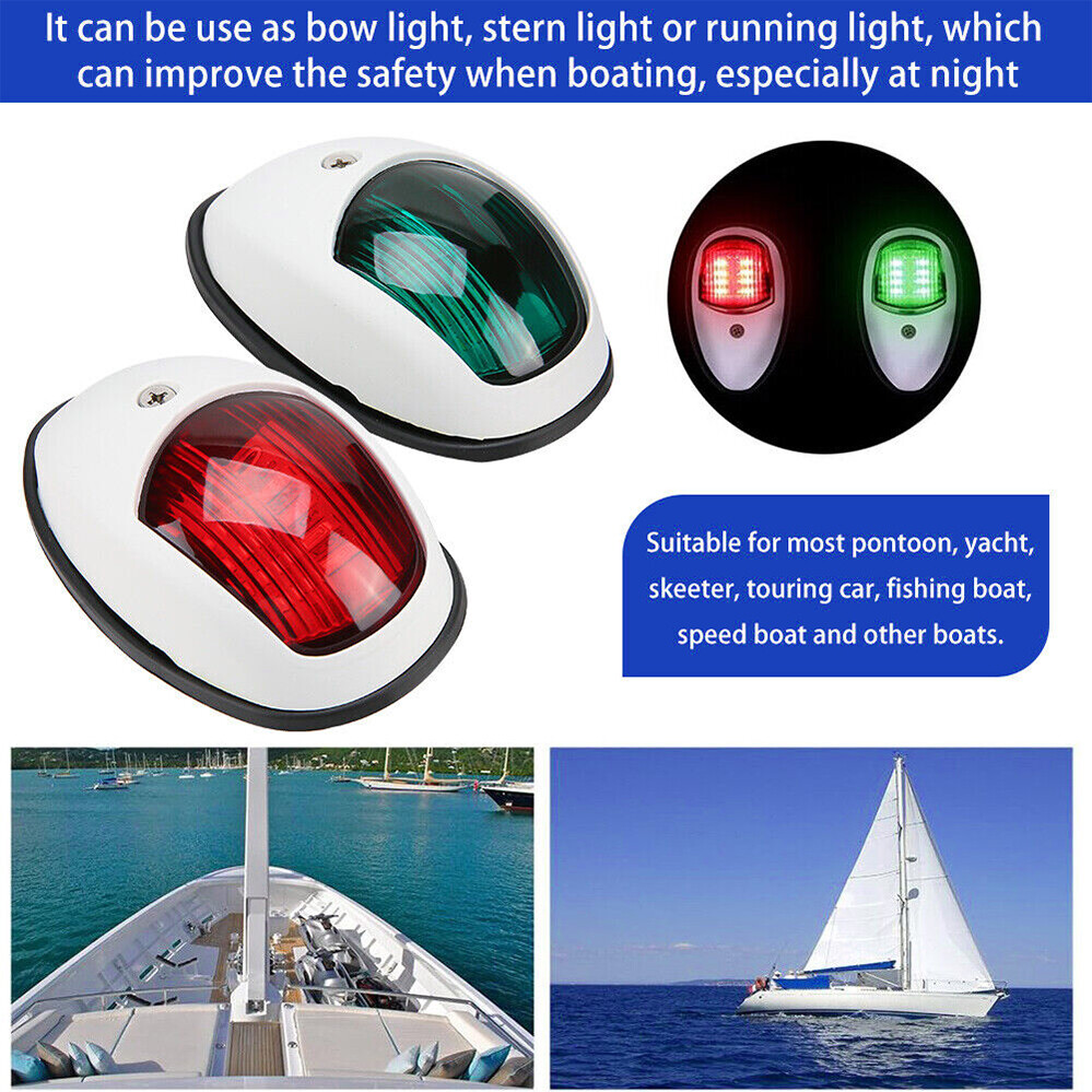 2x LED Navigation Lights Nav Lamp Side Mount Port Starboard Marine ...