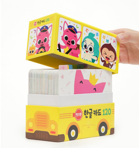 Pink fong Baby Shark Korean Hangul Flash Vocabulary 120 Cards /Free ...
